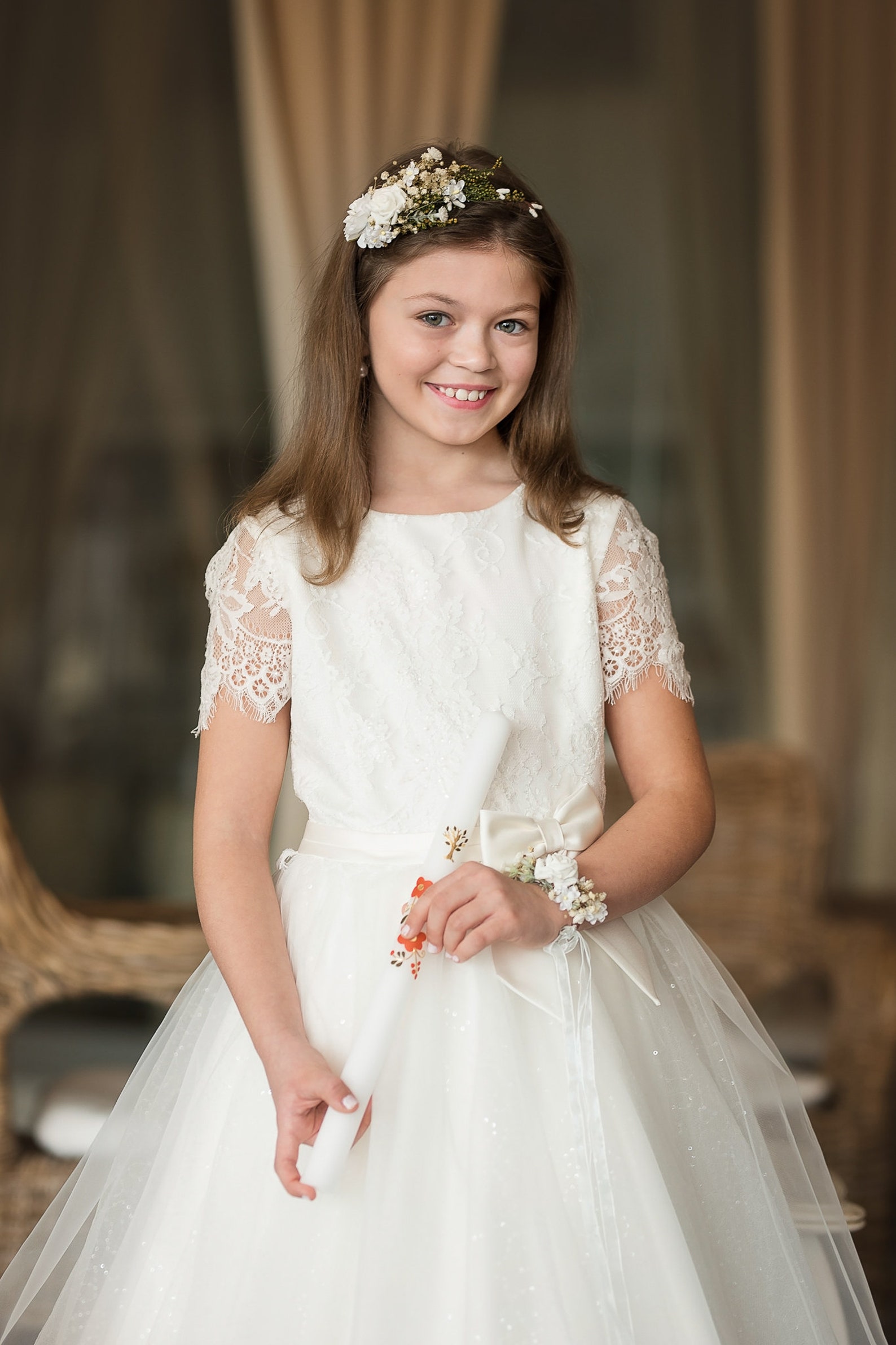 Headband for First Holy Communion White Floral Headband - Etsy