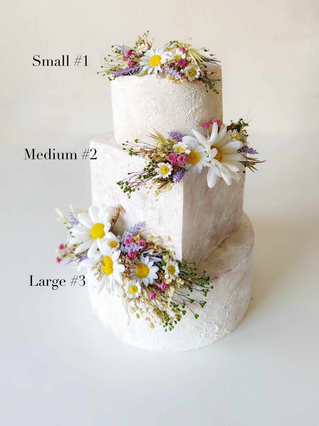 Daisy Meadow Cake Toppers: Wedding Flower Decoration, Set of 3 - Etsy