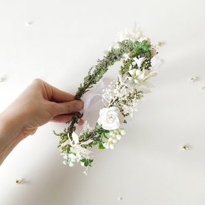 Holy Communion Wreath First Holy Communion Flower Crown White Roses ...