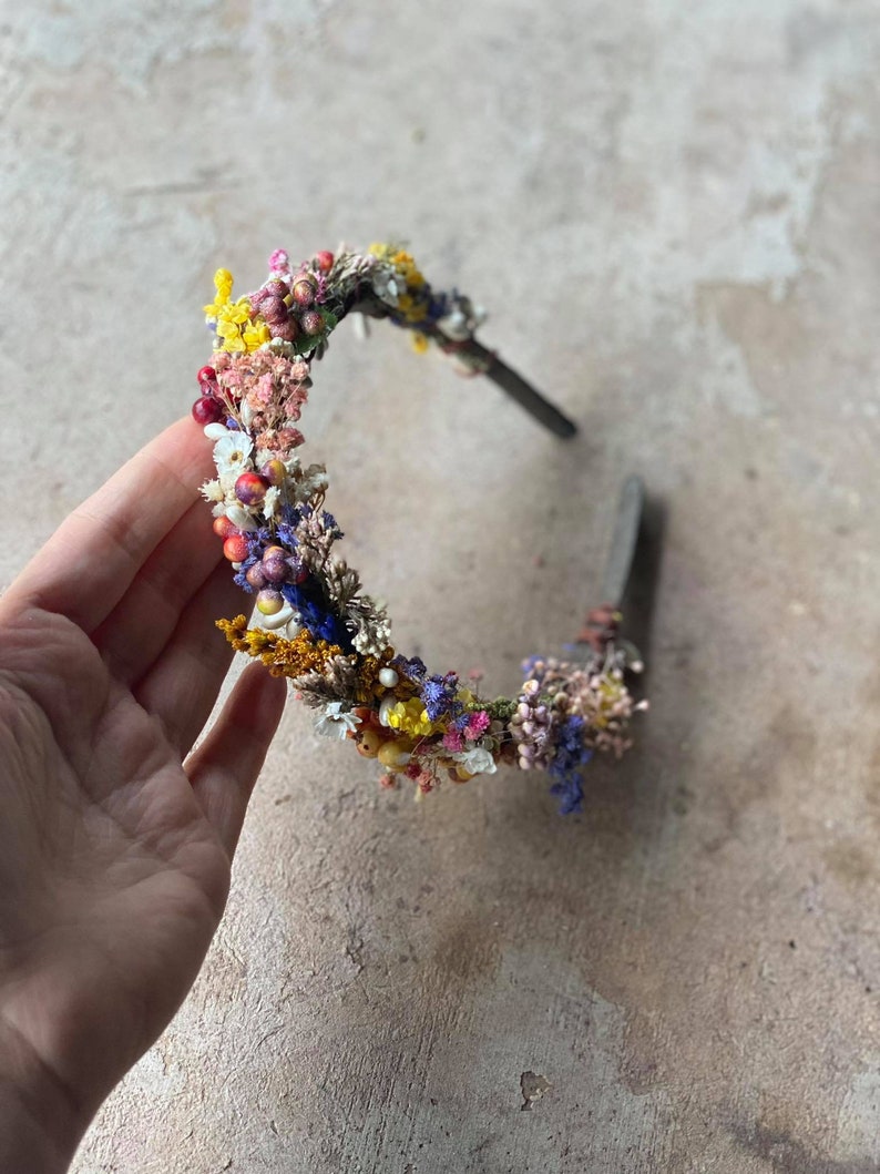 Dried Flower Headband Bridal Headpiece Natural Accessories - Etsy