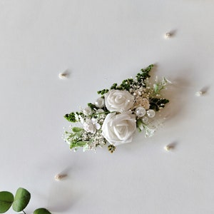 First Communion Flower Hair Clip: Rose & Pearl Barrette - Etsy