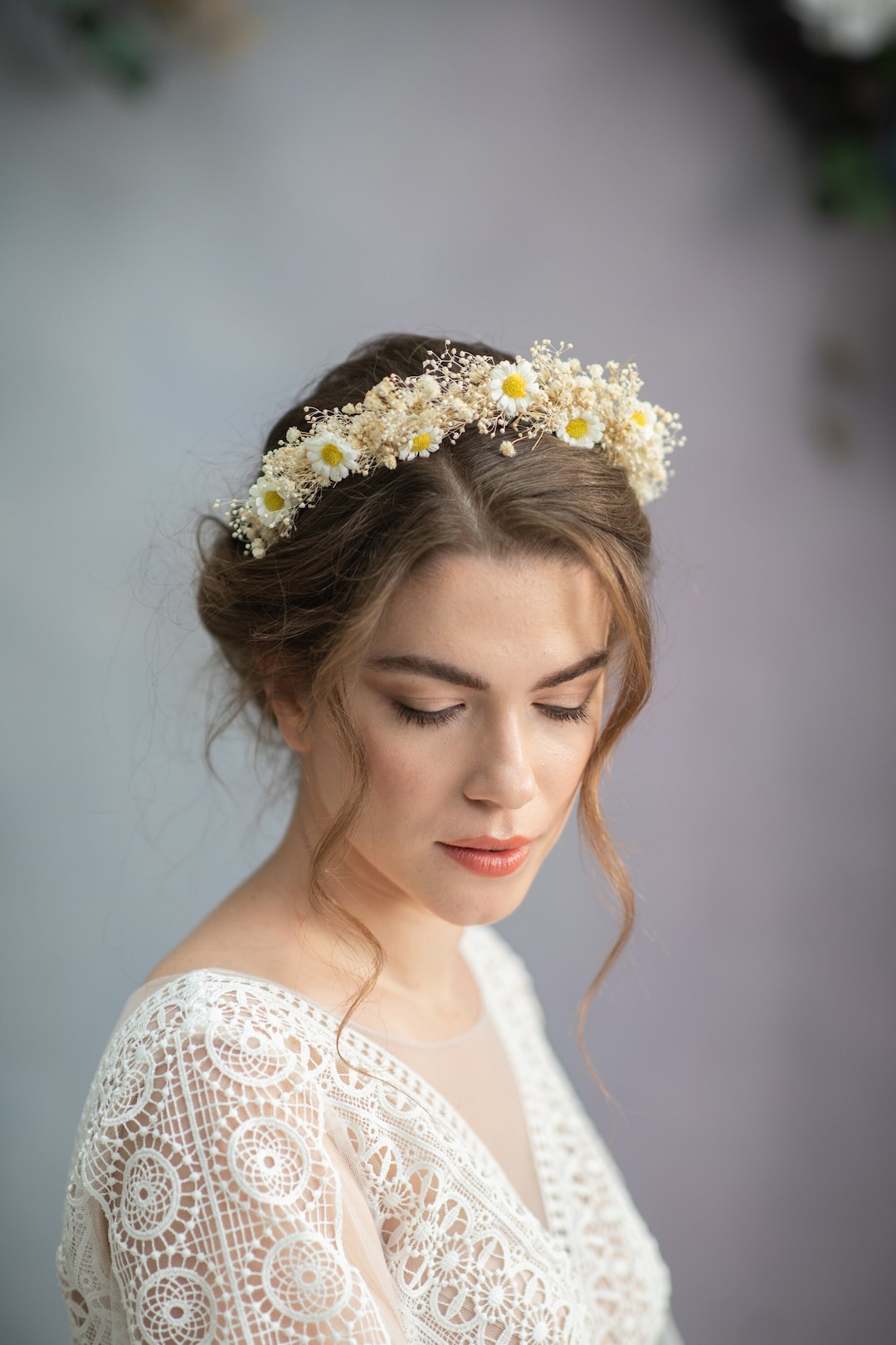 Daisy Flower Headband Wedding Flower Headpiece Ivory Meadow Daisy ...