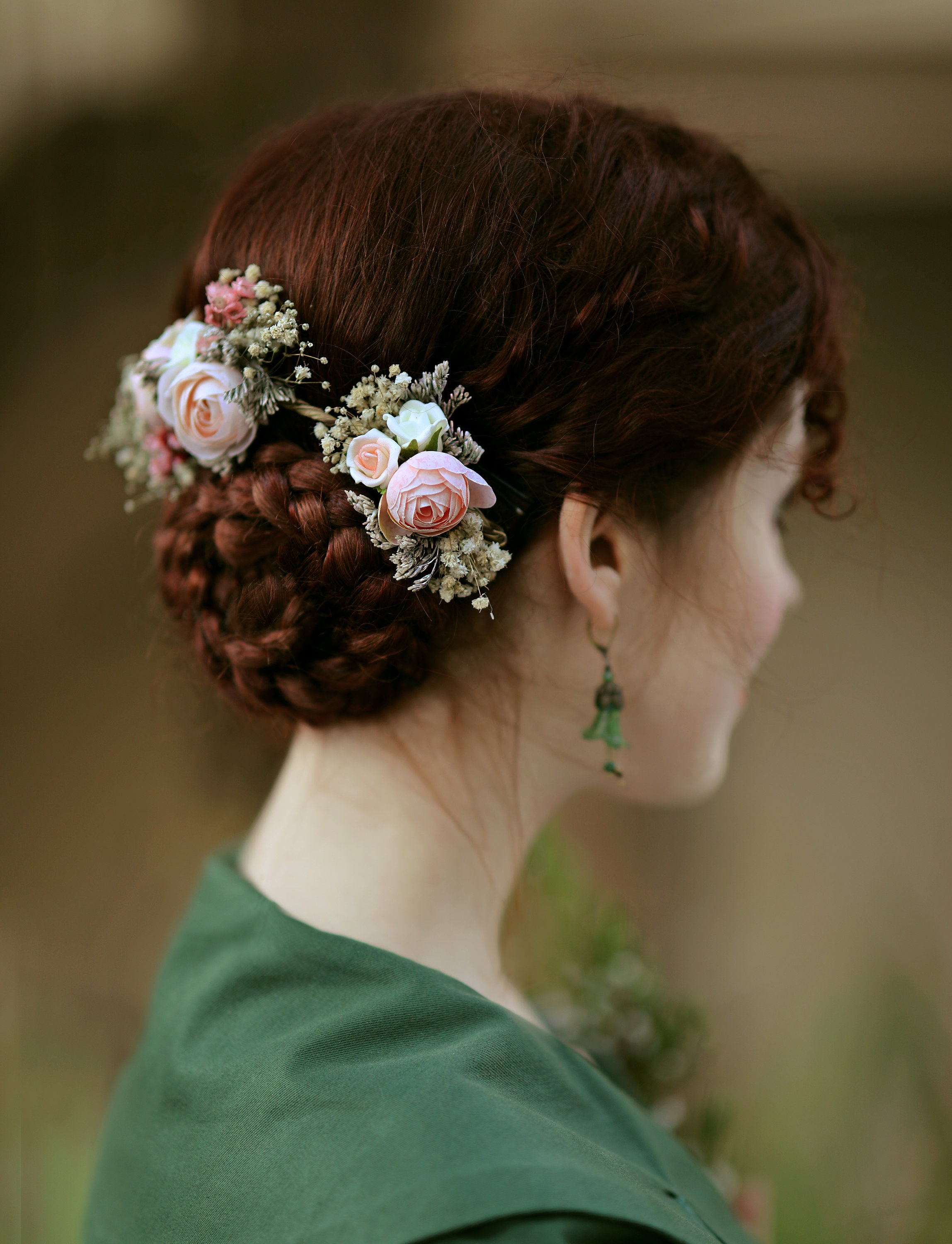 Flexible flower hair piece Wedding Bendable flower piece Hair | Etsy