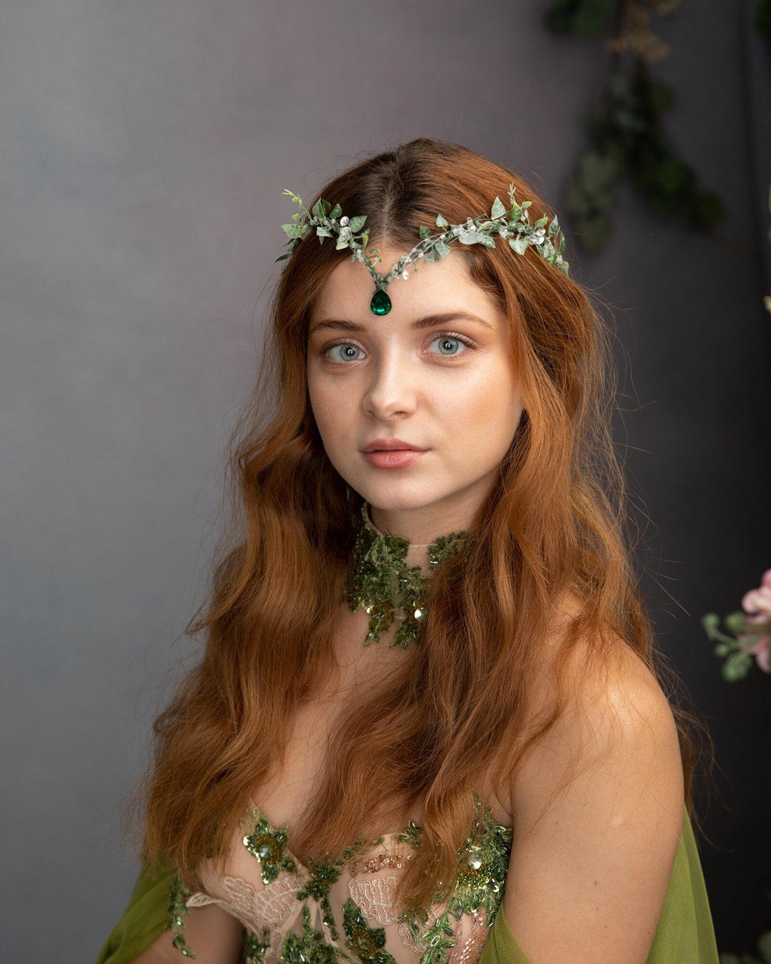 Greenery Flower Tiara Renaissance Festival Crown Elven Tiara Elf Tiara ...