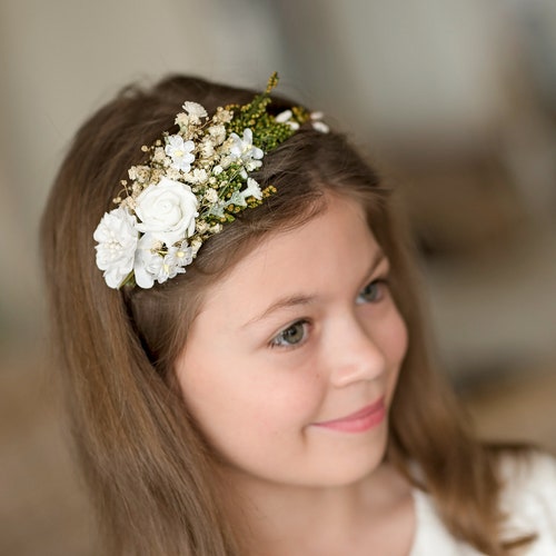 Headband for First Holy Communion White Floral Headband - Etsy