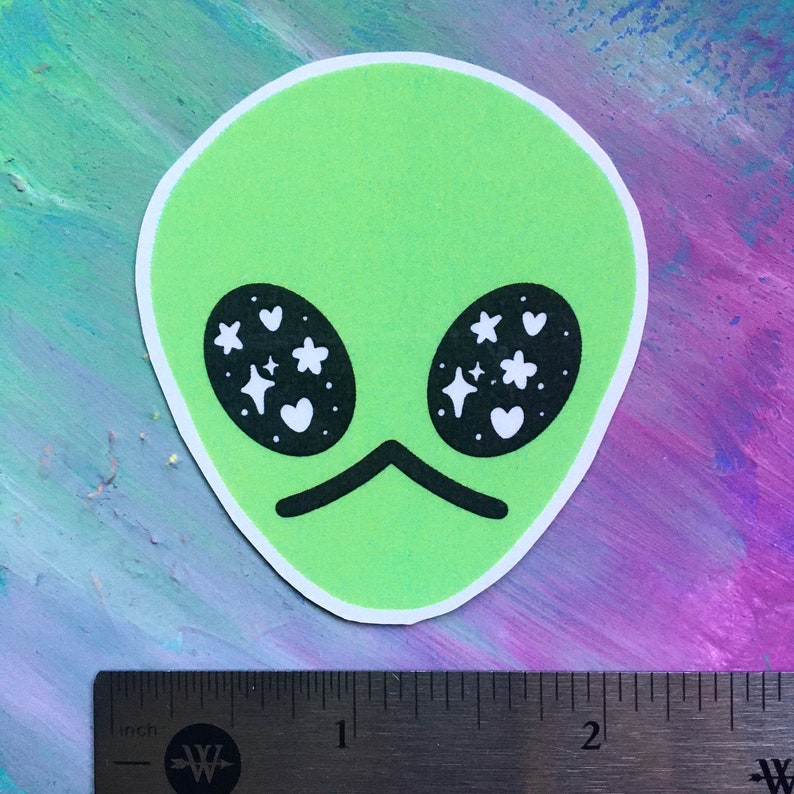 Classic Green Alien Sticker - Etsy