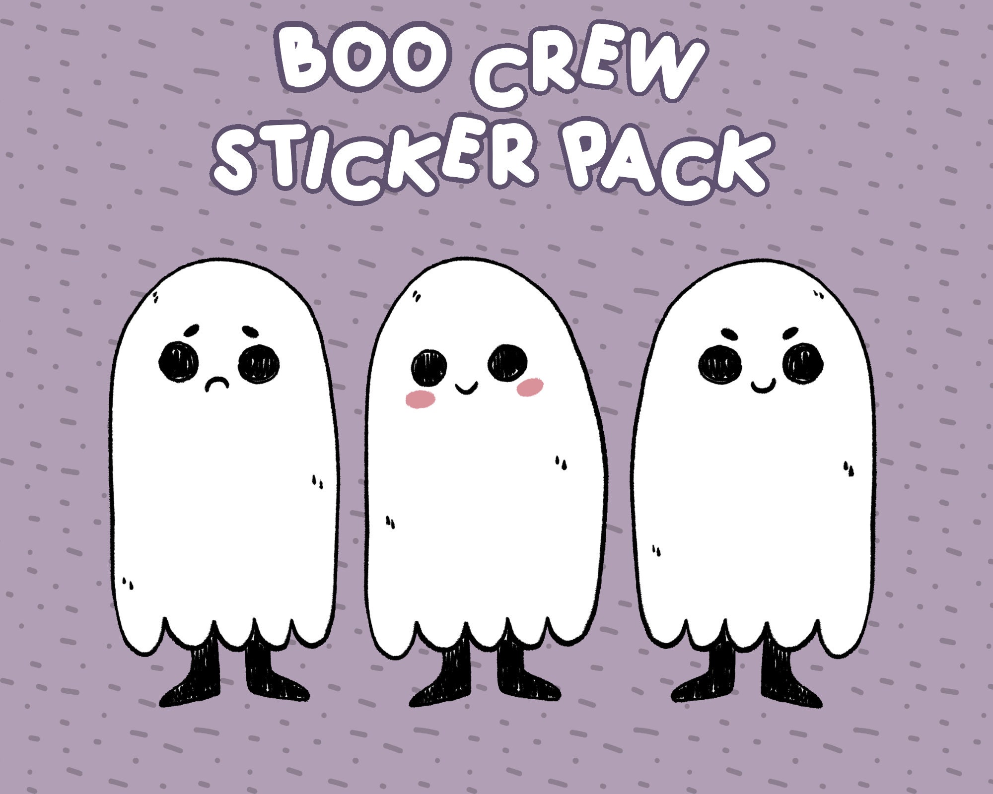 GLOSSY BOO CREW Sticker Pack Cute Ghost Stickers Halloween | Etsy
