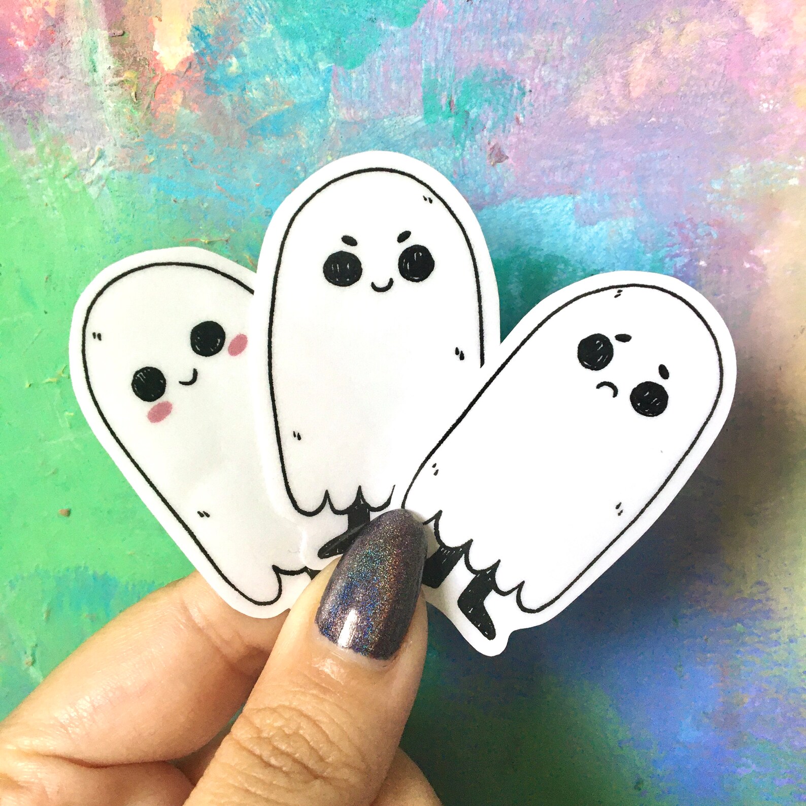 GLOSSY BOO CREW Sticker Pack Cute Ghost Stickers Halloween - Etsy