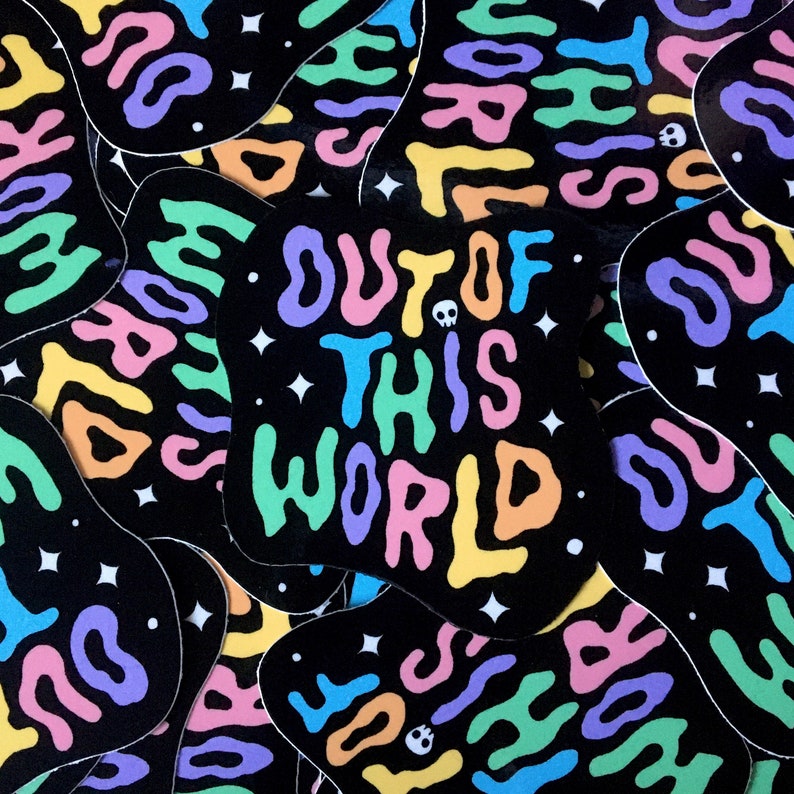 Rainbow OUT of THIS WORLD Sticker Y2K Cybercore Space Decal - Etsy