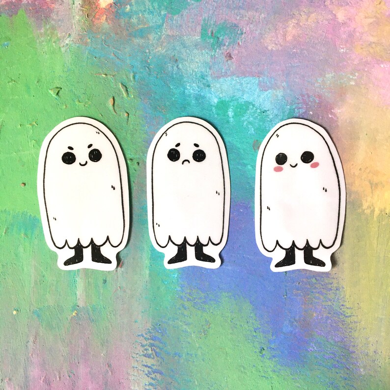 GLOSSY BOO CREW Sticker Pack Cute Ghost Stickers Halloween - Etsy