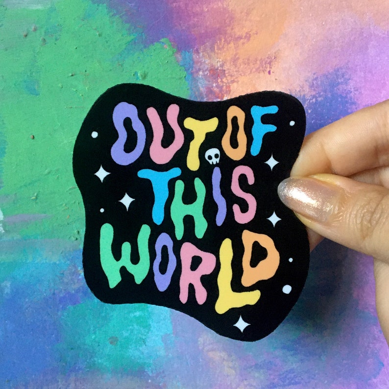 Rainbow OUT of THIS WORLD Sticker Y2K Cybercore Space Decal - Etsy