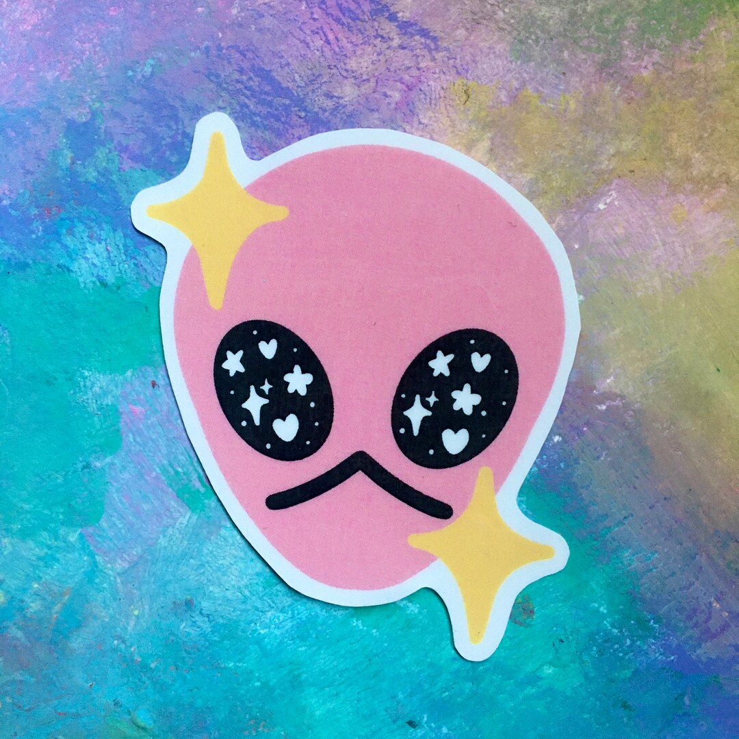 Pegatina baby pink alien sparkle - Etsy España
