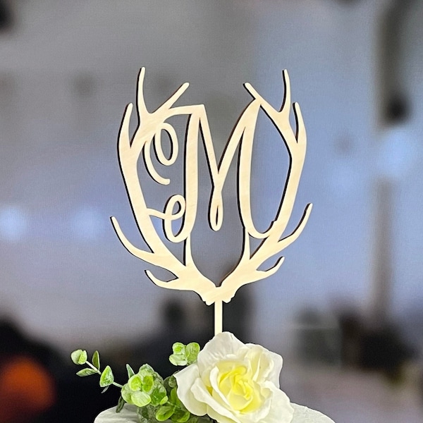 Antler Wedding Cake Topper - Etsy