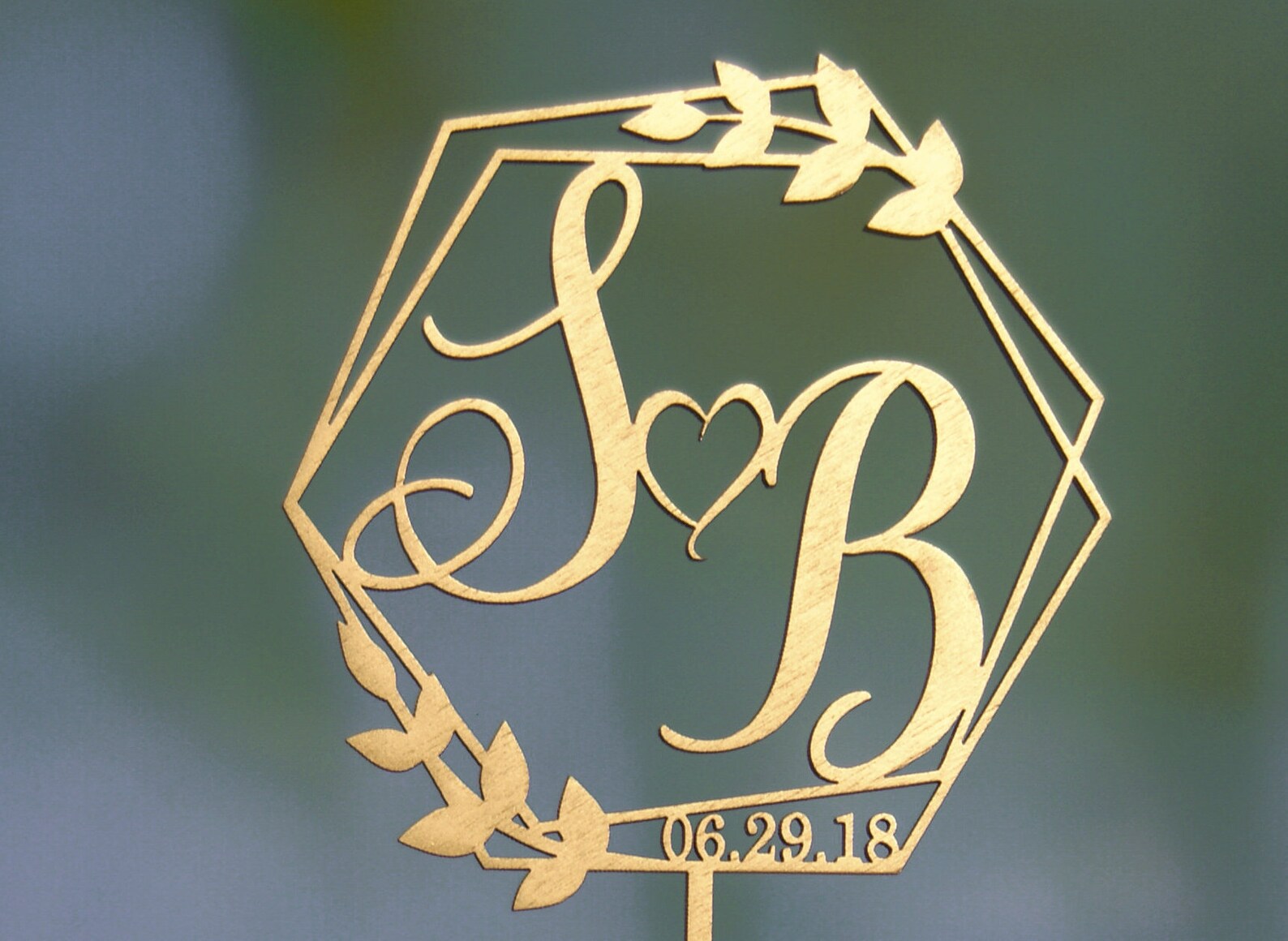 Personalized Monogram Cake Topper Bride & Groom Initials - Etsy