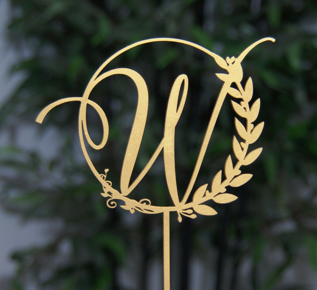 Sale - Elegant Rustic Cake Topper - Personalized Monogram / Initial ...