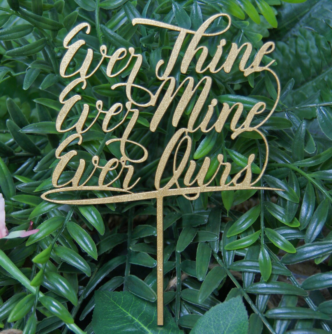 Ever Thine Ever Mine Ever Ours Wedding Cake Topper, Wedding Keepsake ...