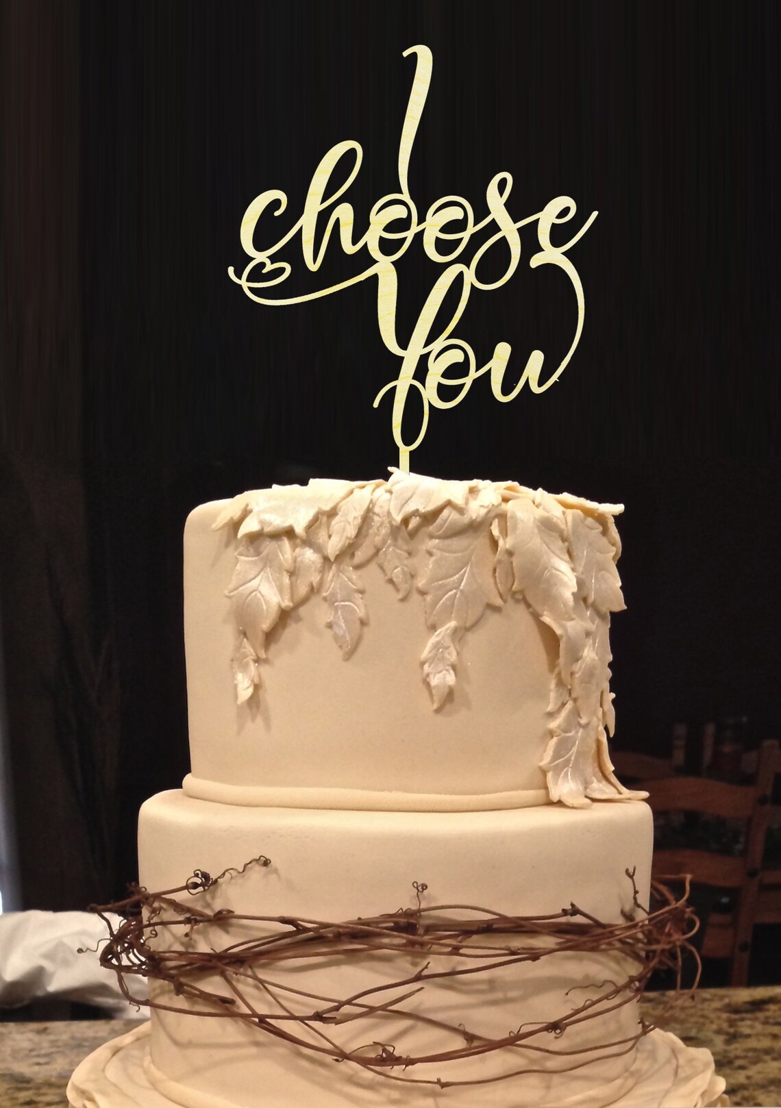 Custom Elegant Rustic Cake Topper Personalized Caketopper | Etsy