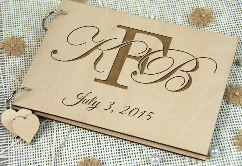 Beautiful FAMILY MONOGRAM Personalized Wedding Guest Book - Etsy