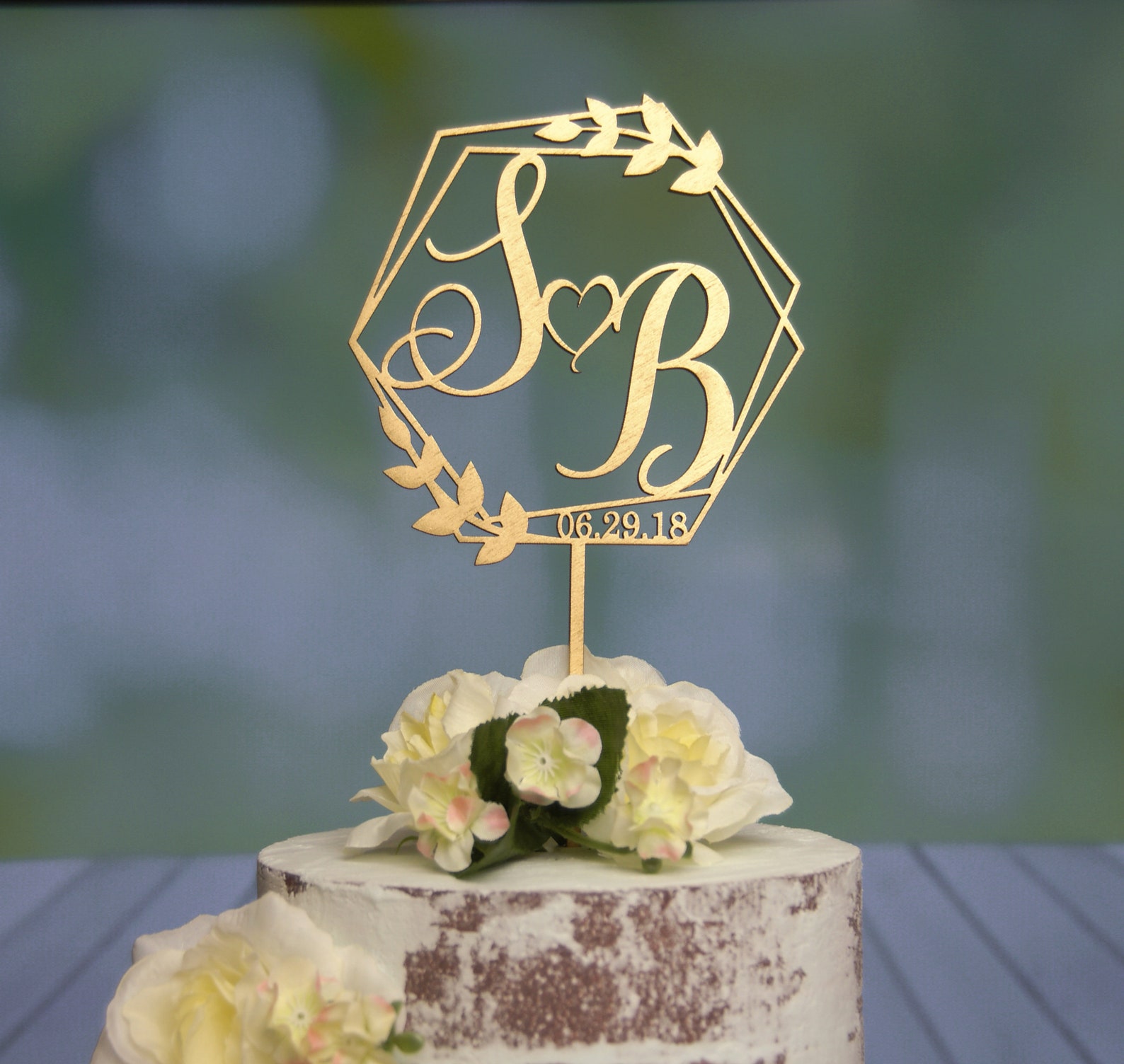 Personalized Monogram Cake Topper Bride & Groom Initials - Etsy