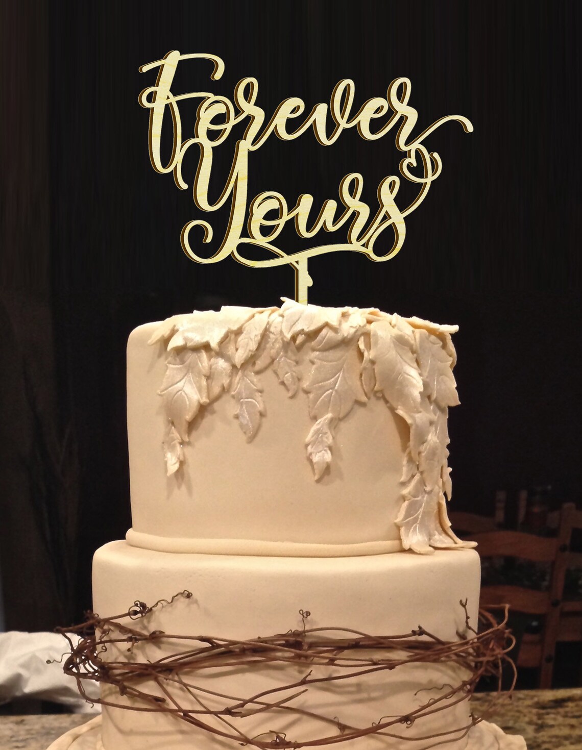 Custom Elegant Rustic Cake Topper Personalized Caketopper | Etsy