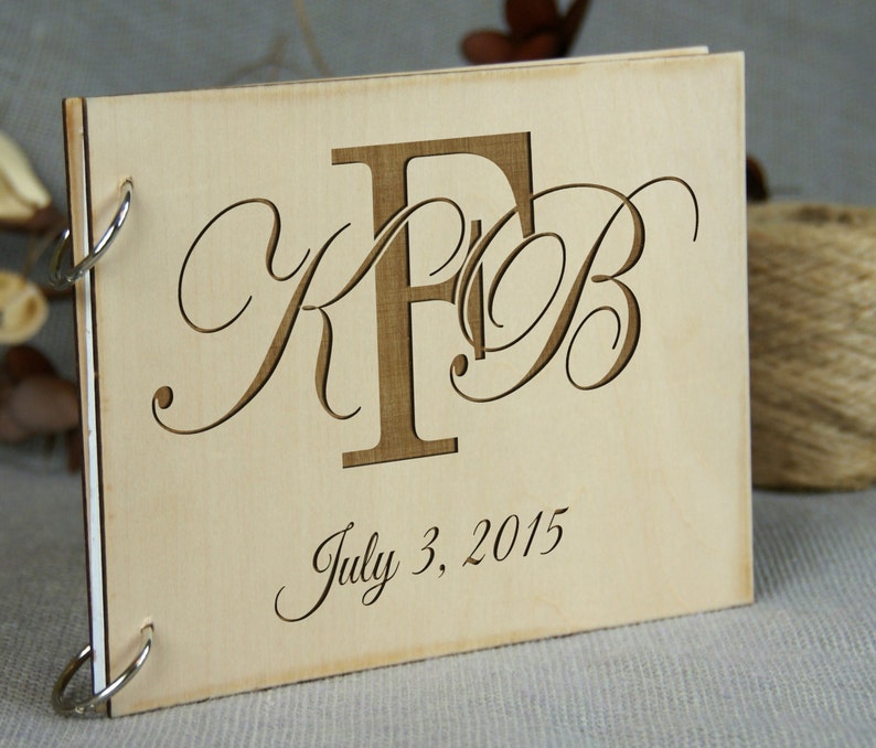 Beautiful FAMILY MONOGRAM Personalized Wedding Guest Book - Etsy