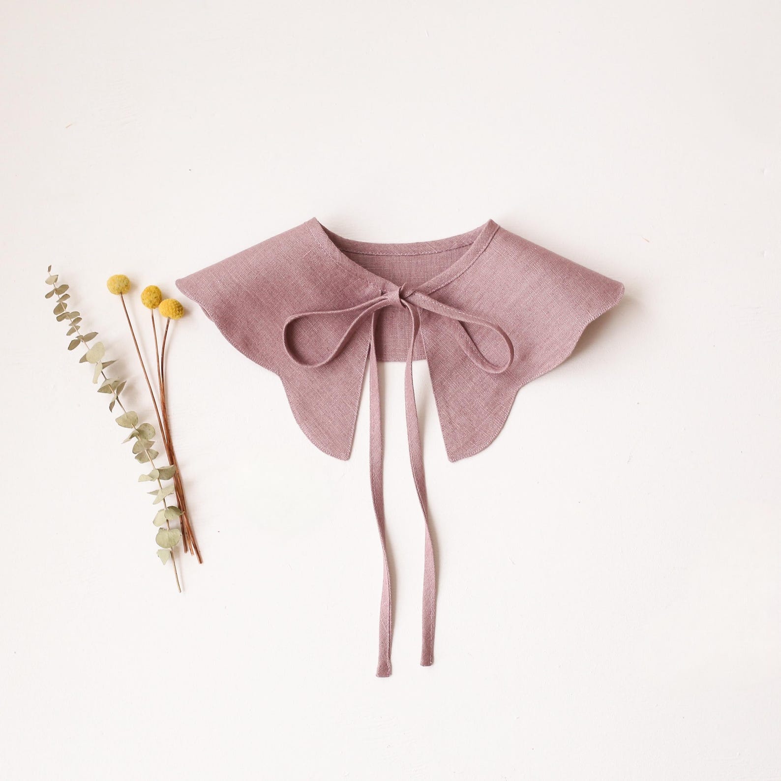 Linen Collar, Removable Collar, Detachable Collar, Scalloped Collar for ...