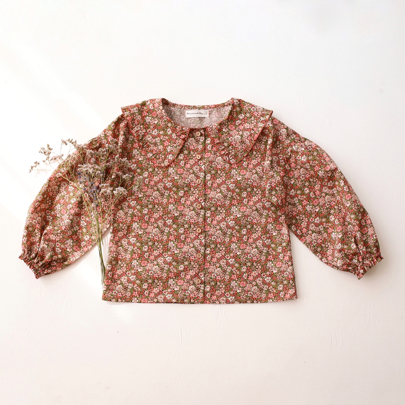 Girl Liberty Floral Bubble Sleeve Blouse With Frilled Collar | "emma ...