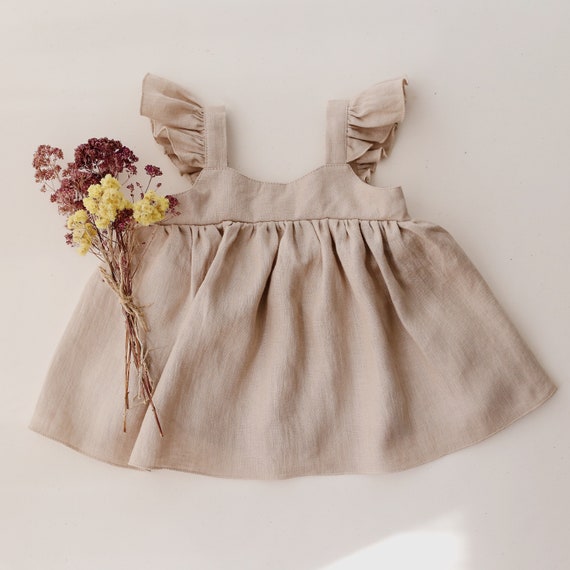 Beige Linen Boho Top - Etsy