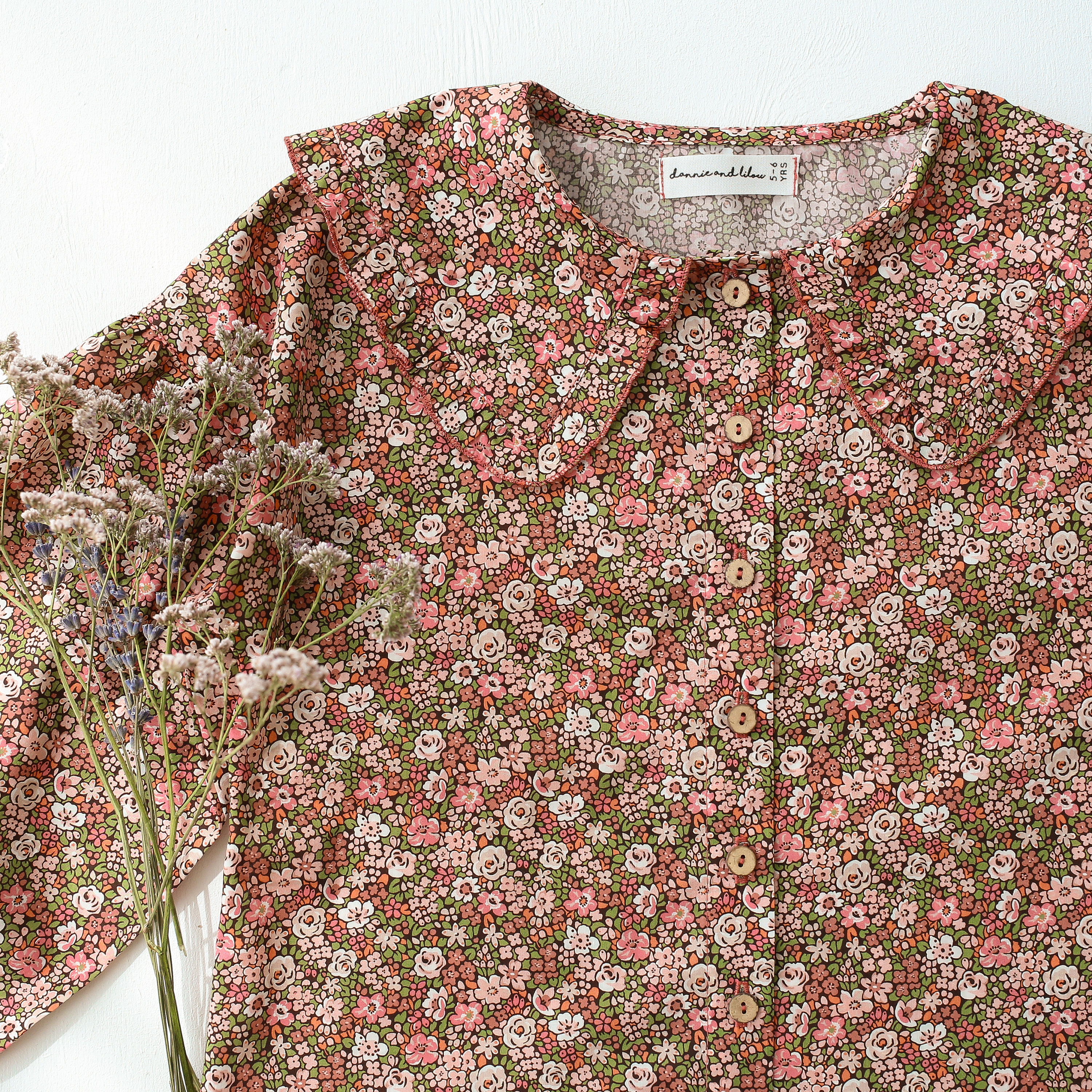 Girl Liberty Floral Bubble Sleeve Blouse With Frilled Collar | "emma ...