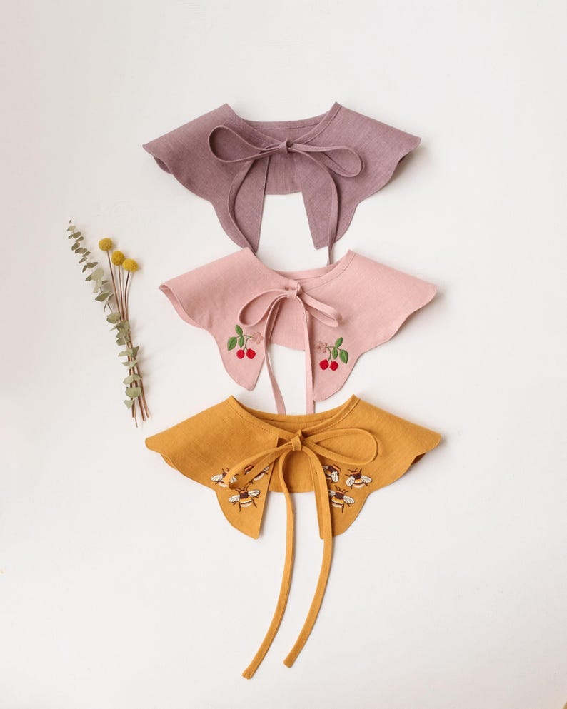 Linen Collar, Removable Collar, Detachable Collar, Scalloped Collar for ...