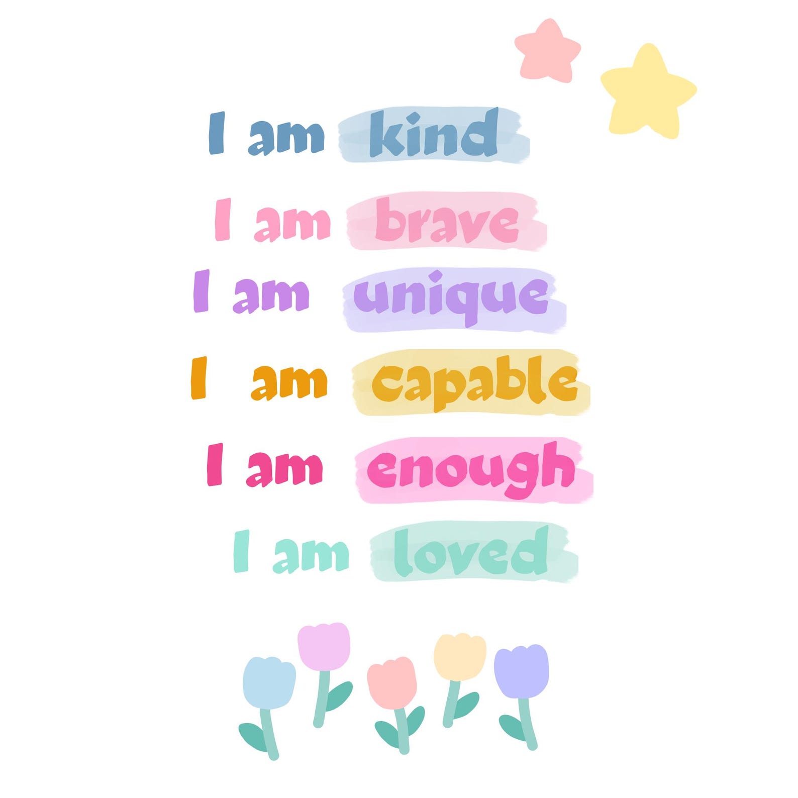 Printable Affirmation Poster for Kids | Girls | Daily Affirmation Wall ...