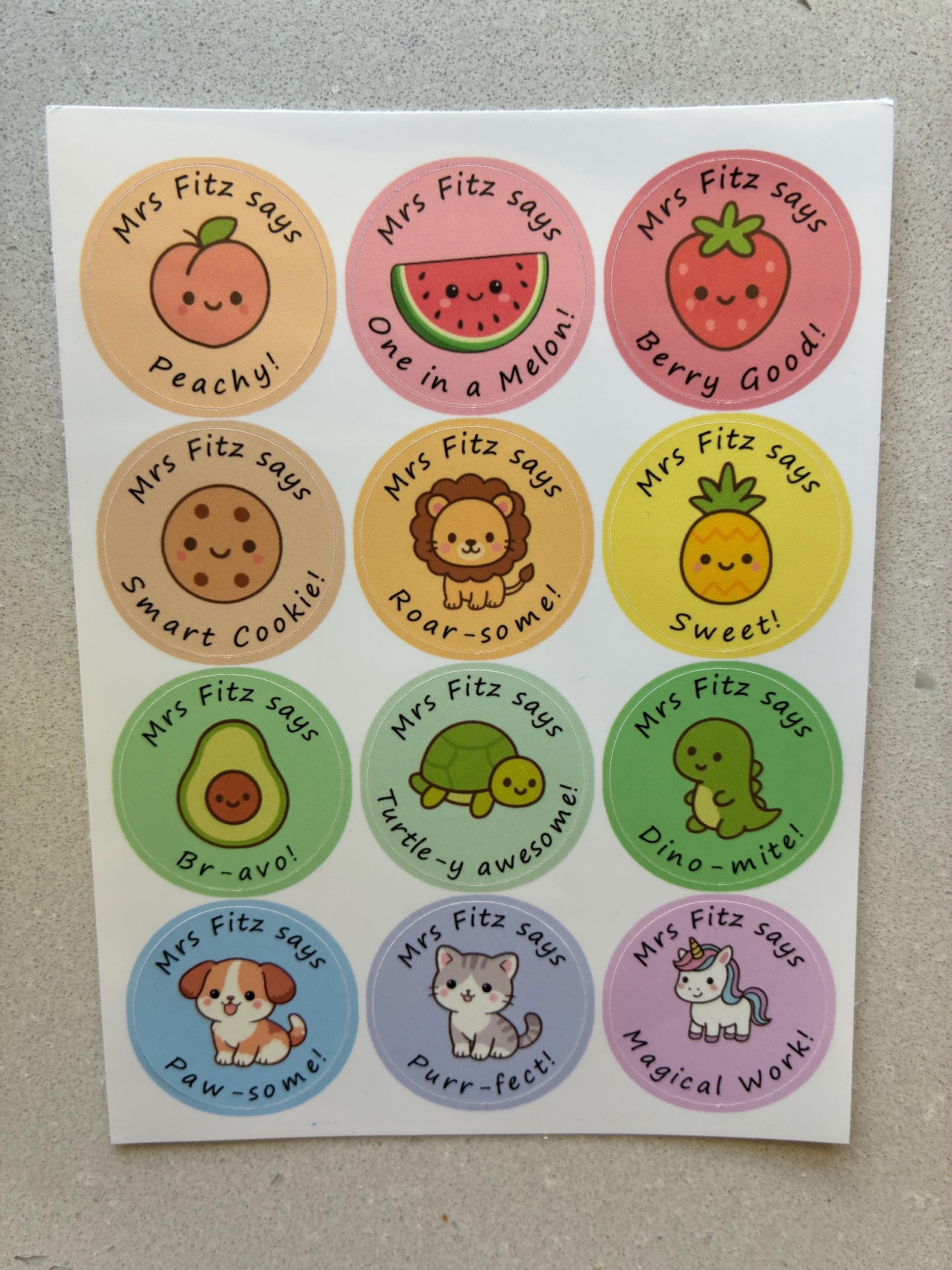 48pcs Personalised Teacher Merit Stickers | Custom Name Reward Stickers ...