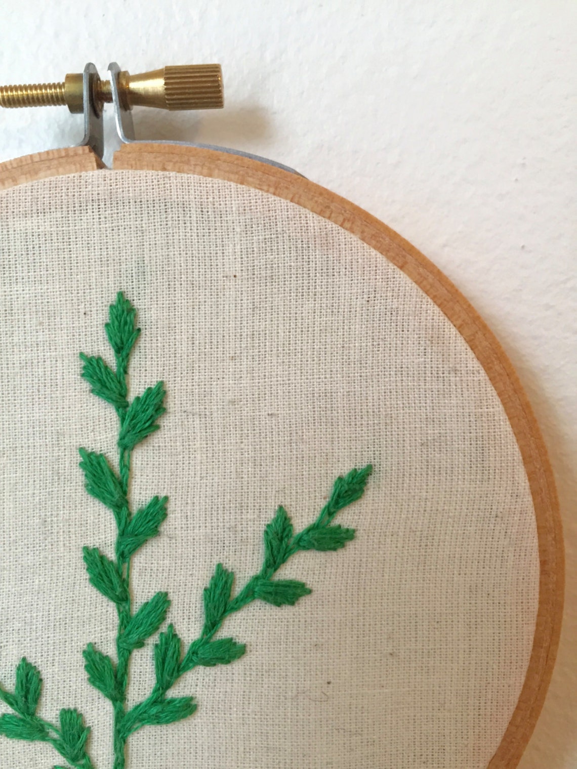 Botanical Embroidery Small Leaves Twig Green 4 Inch Hoop - Etsy