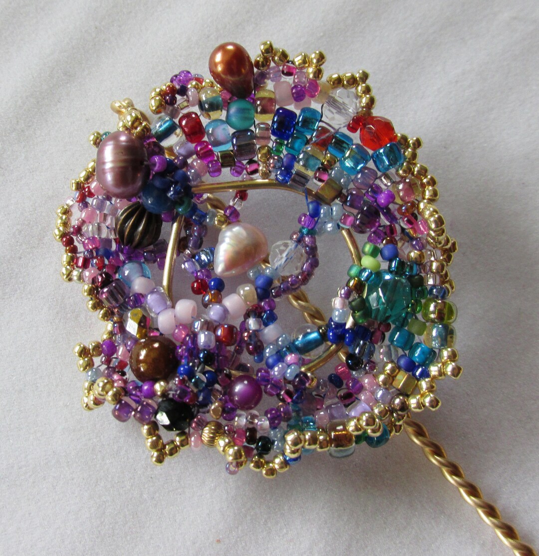 Freeform Peyote Stitch Shawl Pin - Etsy