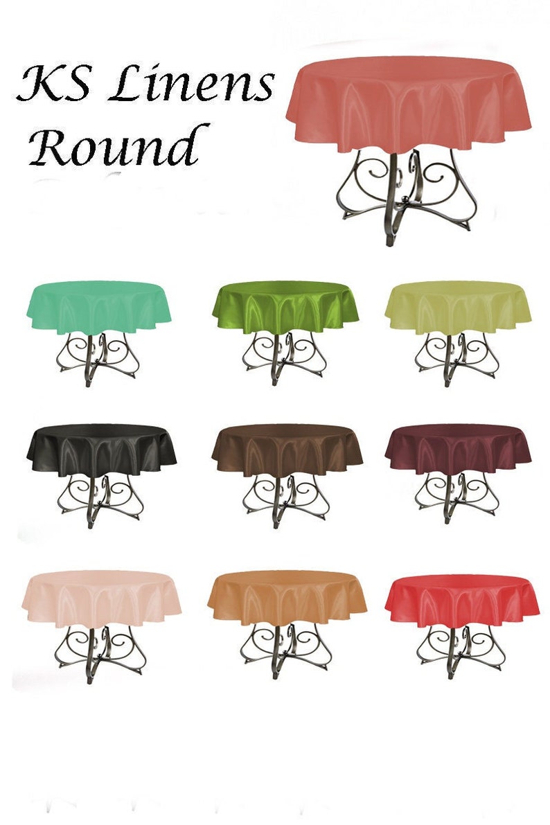 KS Linens 36-inch Satin Round Tablecloth Multiple Colors, Luxurious ...