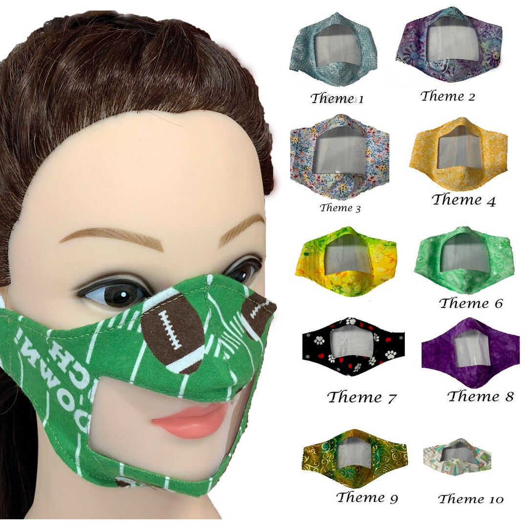 Clear Window Mask for Speech Therapists & Hearing Impaired. Deaf Size ...