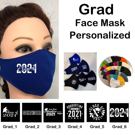 Unisex Grad Face Mask. Graduation class of 2021 Senior | Etsy