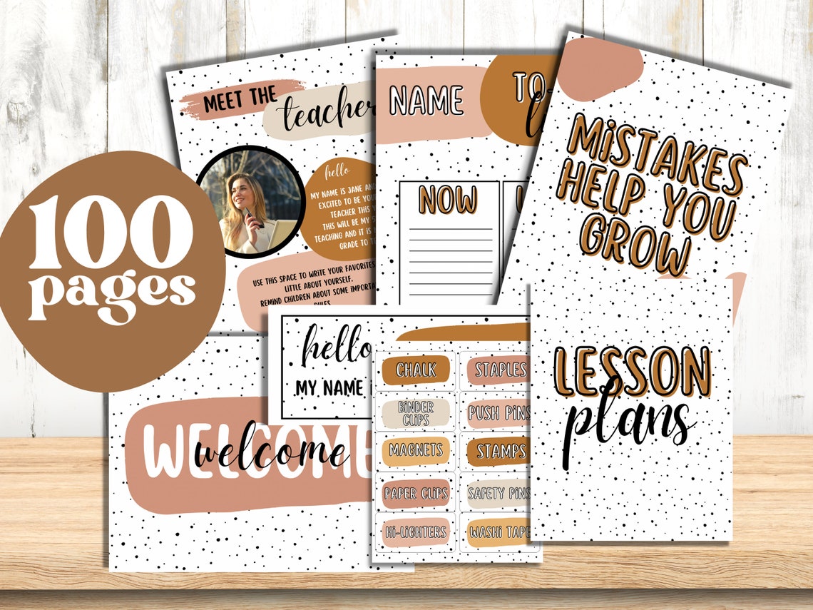 BOHO Classroom Decor Bundle Spotty Boho Classroom Bundle Editable ...