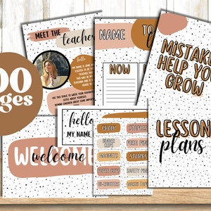 BOHO Classroom Decor Bundle Spotty Boho Classroom Bundle Editable ...