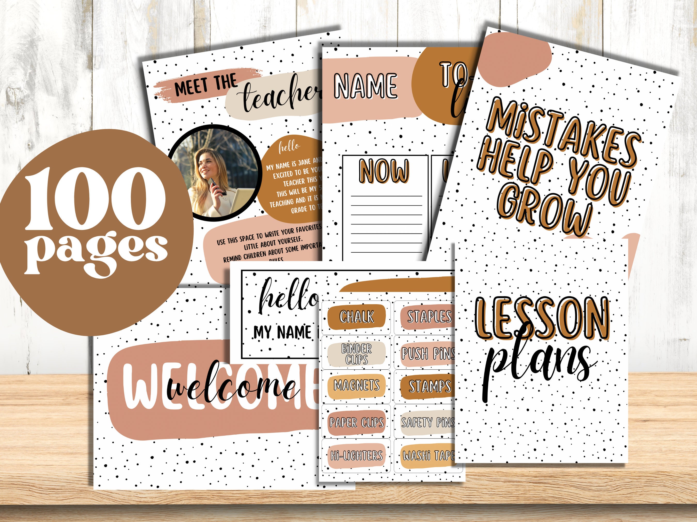 BOHO Classroom Decor Bundle Spotty Boho Classroom Bundle Editable ...