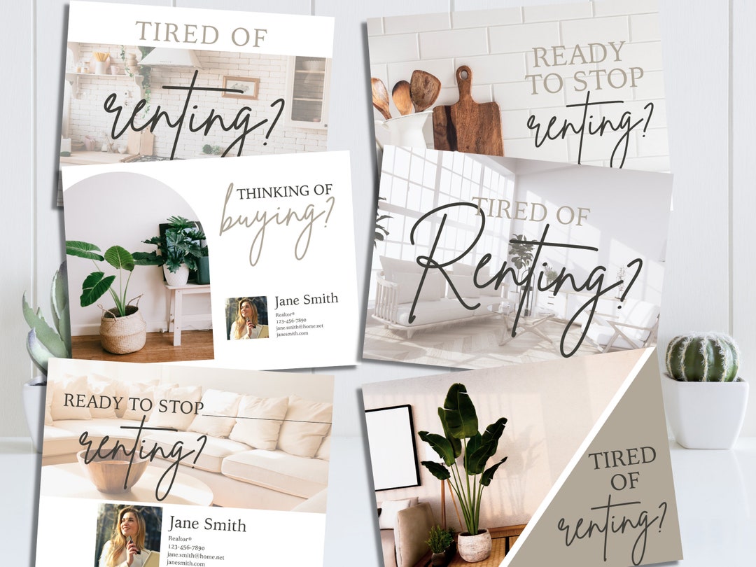 Tired of Renting Card | Real Estate Card | Real Estate Marketing ...