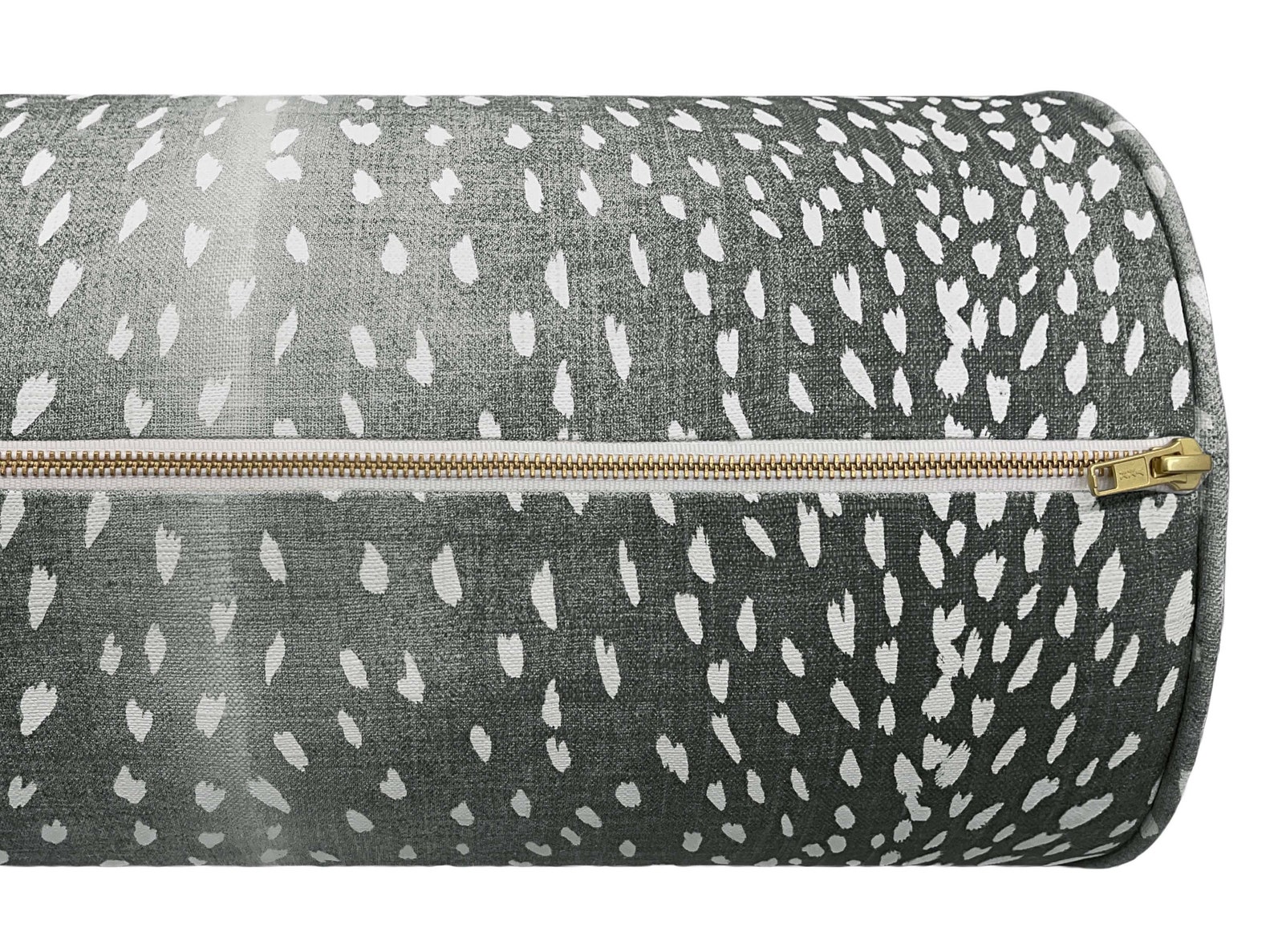 The Bolster : Antelope Linen Print // Charcoal | Bed Decor | Grey ...