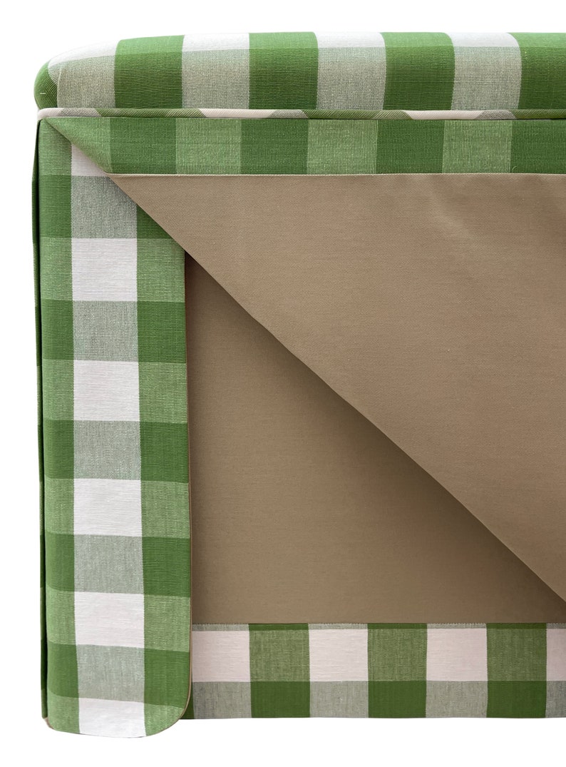 The Skirted Ottoman : Charleston Check | Upholstered Bench ...