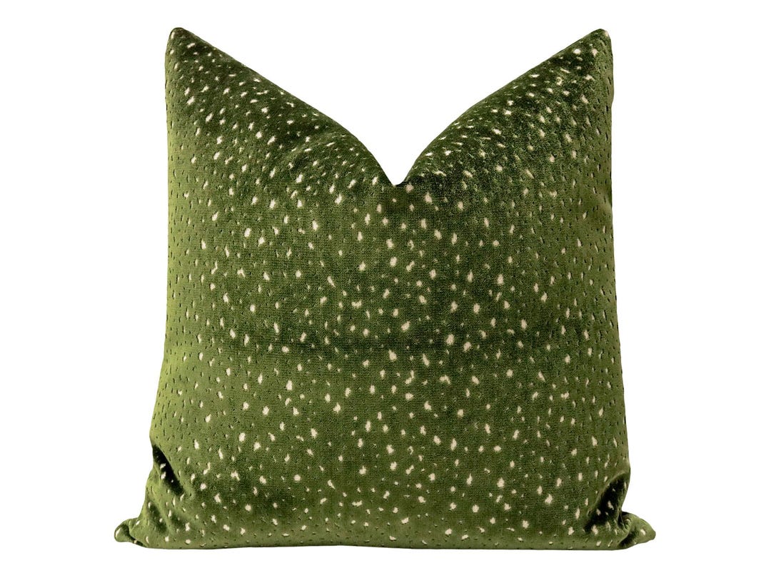 Antelope Cut Velvet // Olive Pillow | Cut Velvet | Designer Velvet ...
