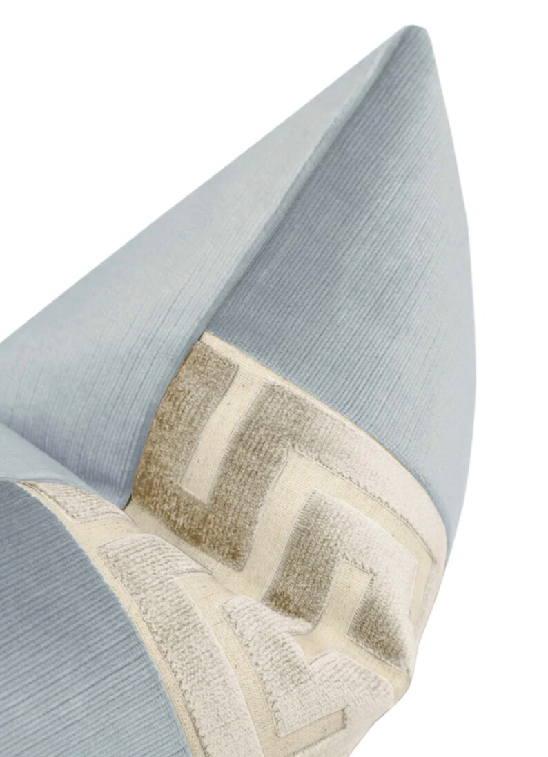 The Little Lumbar : Strie Velvet // Mist Greek Trim // - Etsy
