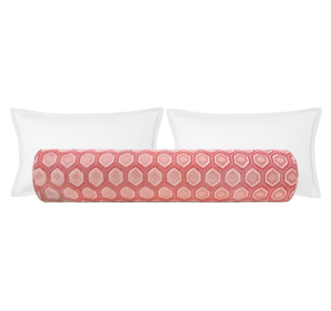 The Bolster : Mia Cut Velvet // Pink Peony | Pink Bolster Pillow ...