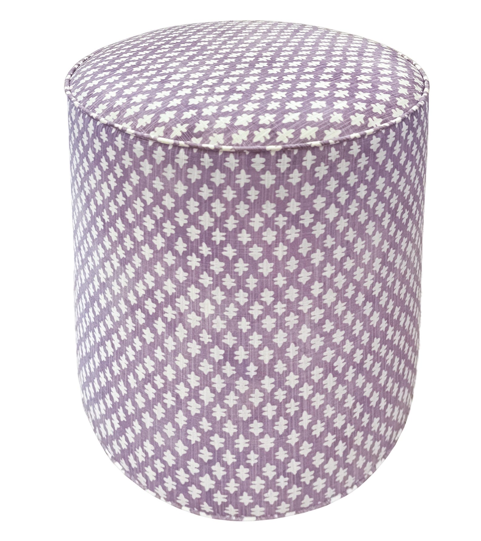 The Tight Round Ottoman : Tilly Print // Lavender | Purple Ottoman ...