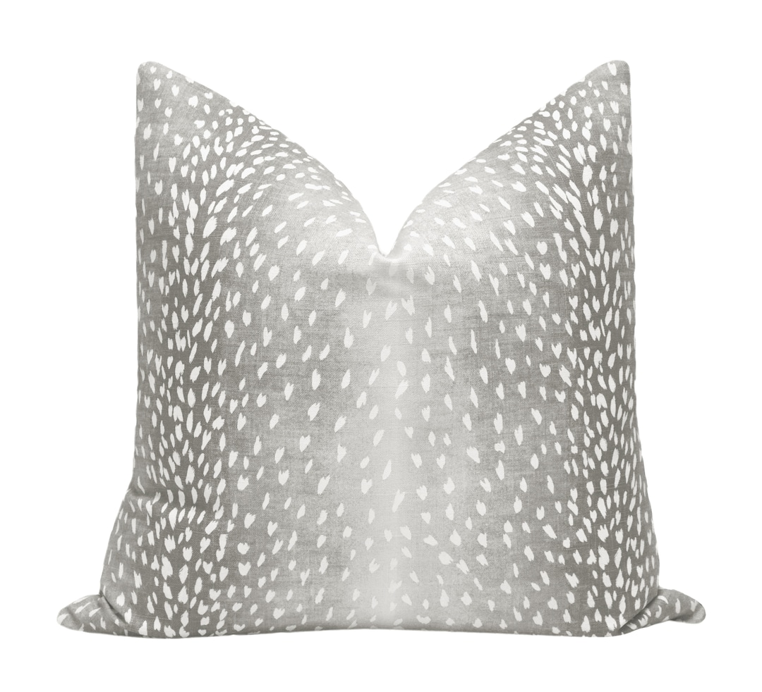 Antelope Linen Print // Grey Pillow Grey Animal Print Antelope Print ...