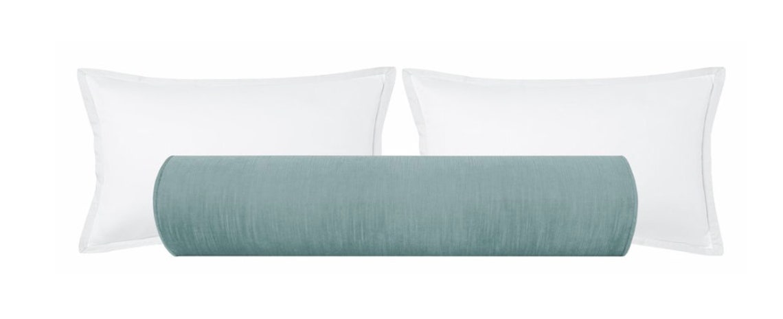 The Bolster : Strie Velvet // Cerulean Blue Velvet Bolster - Etsy