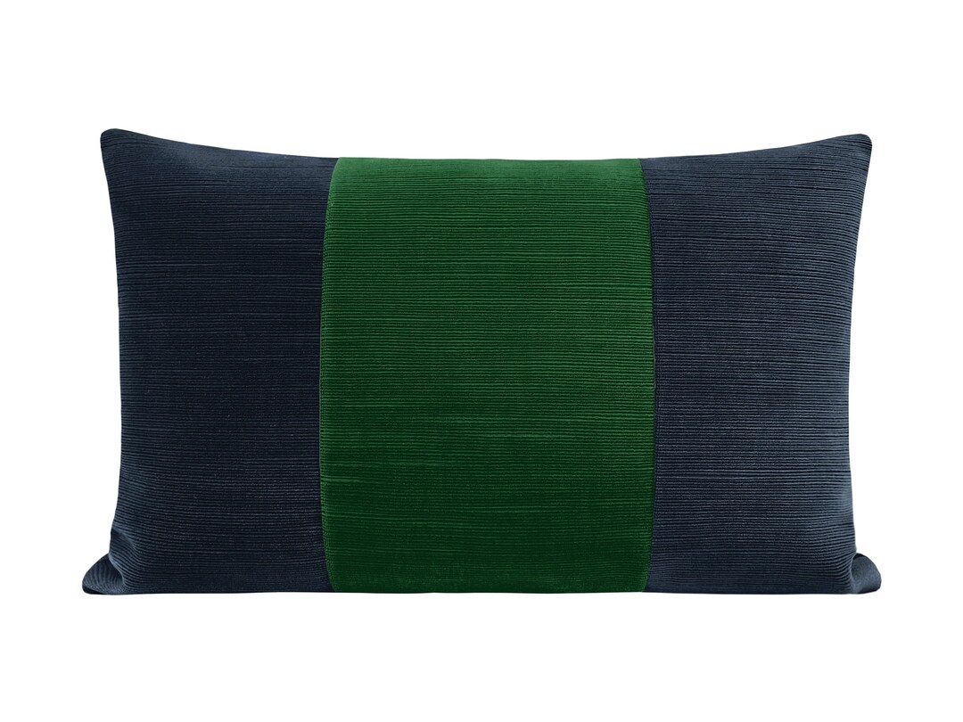 The Little Lumbar : Strie Velvet // Navy Blue Malachite - Etsy